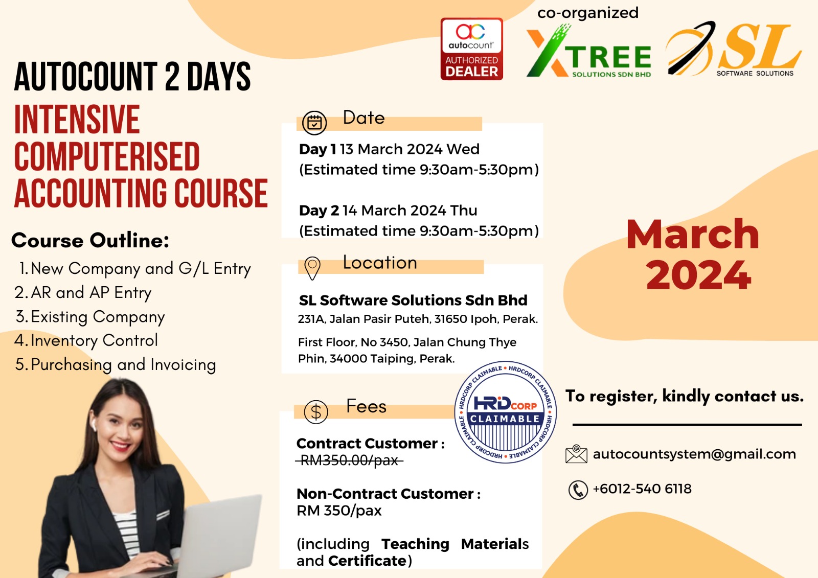 AutoCount 2-Day Classroom Training - March 2024 (HRDF Claimable) | SL ... AutoCount 2-Day Classroom Training - March 2024 (HRDF Claimable) | SL ...